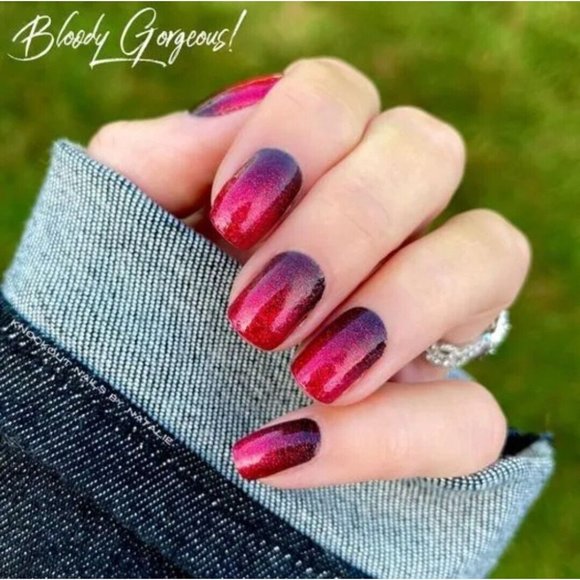 Color Street | Makeup | Color Street Bloody Gorgeous Red Black Glitter ...